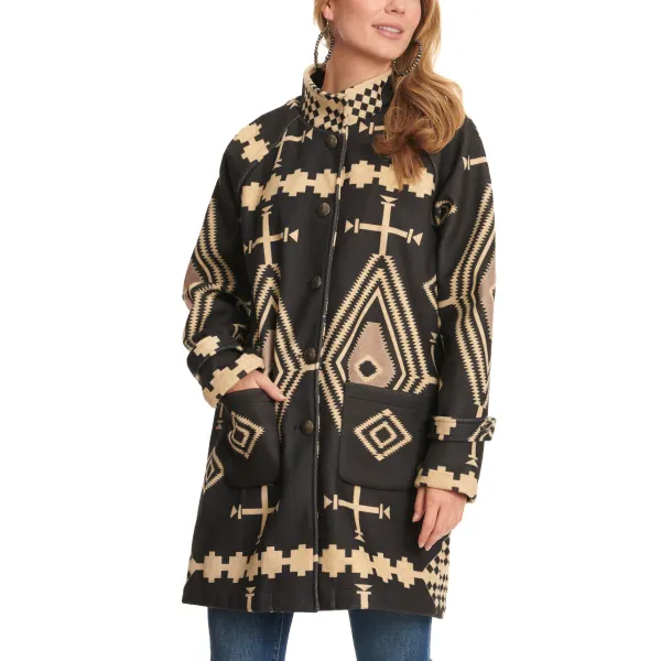 Shop Fashion Express Women's Black & White Aztec Print Jacket