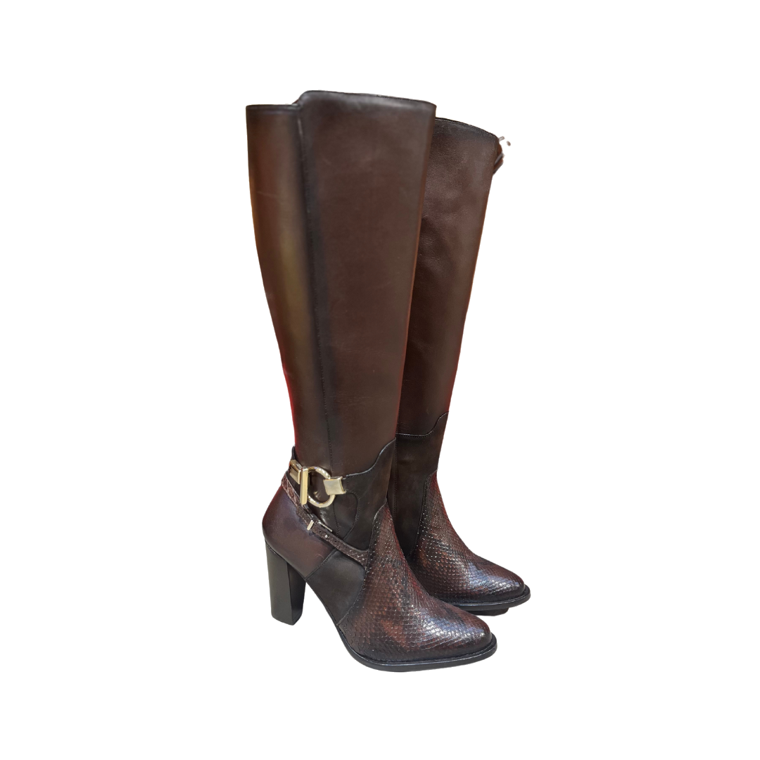 Cuadra Women's Franco Malayo Python Zipper Brown Boots