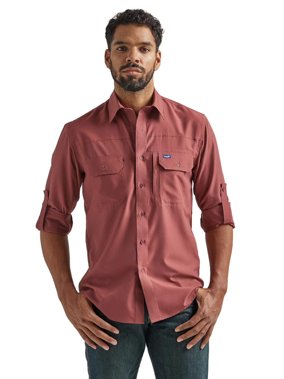 Wrangler Men's Performance Red Shirt - Comfort, UV Protection, Moisture ...
