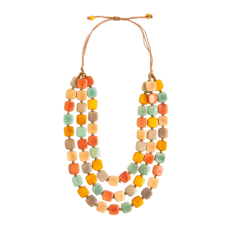 Handcrafted Tagua Women's Erica Necklace - Multicolor Style, Western ...