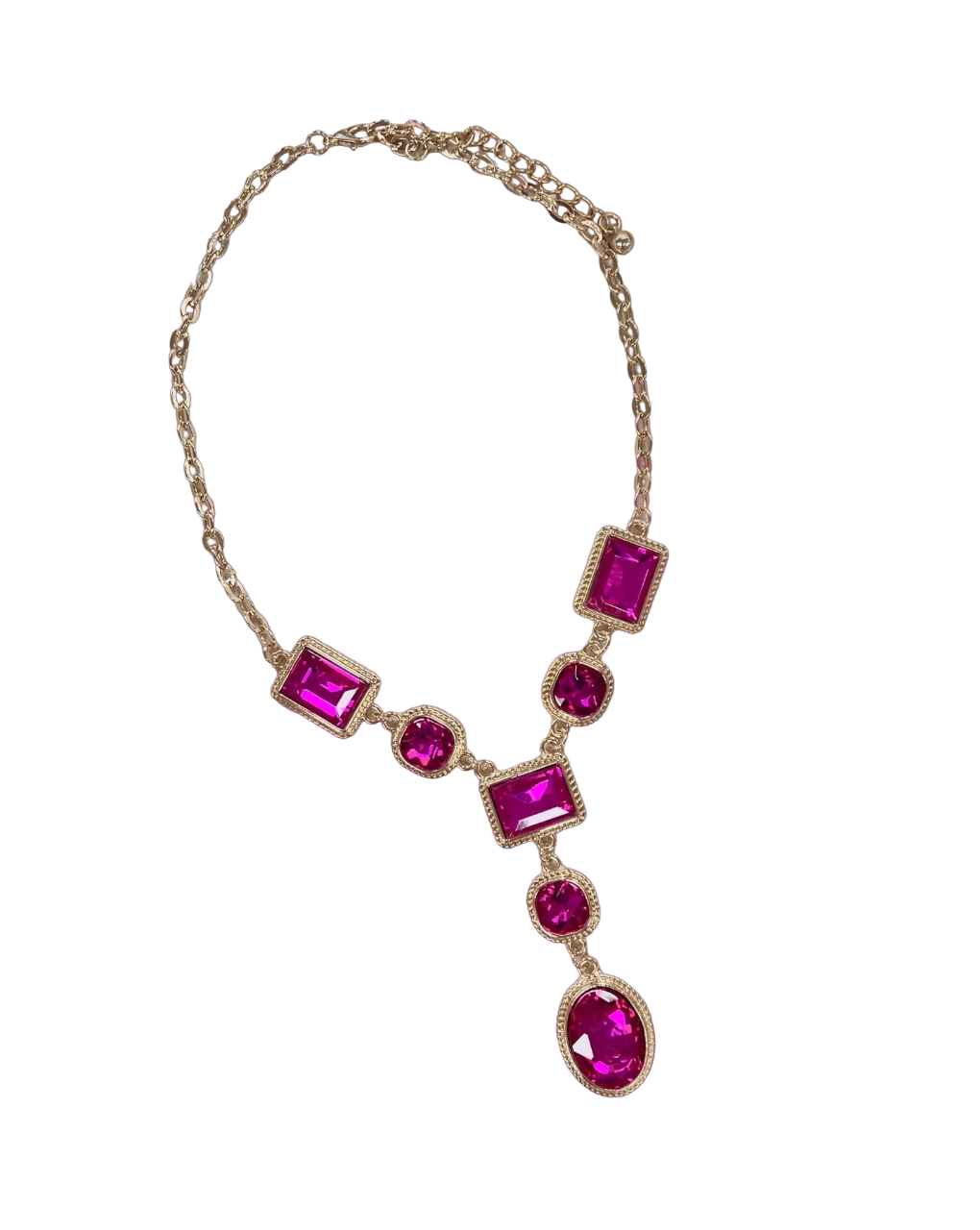 Southern Grace Women's Fuchsia Stone Necklace - Vibrant and Glamorous