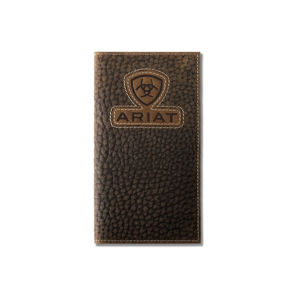 Men's Ariat Rodeo Wallet Textured Brown