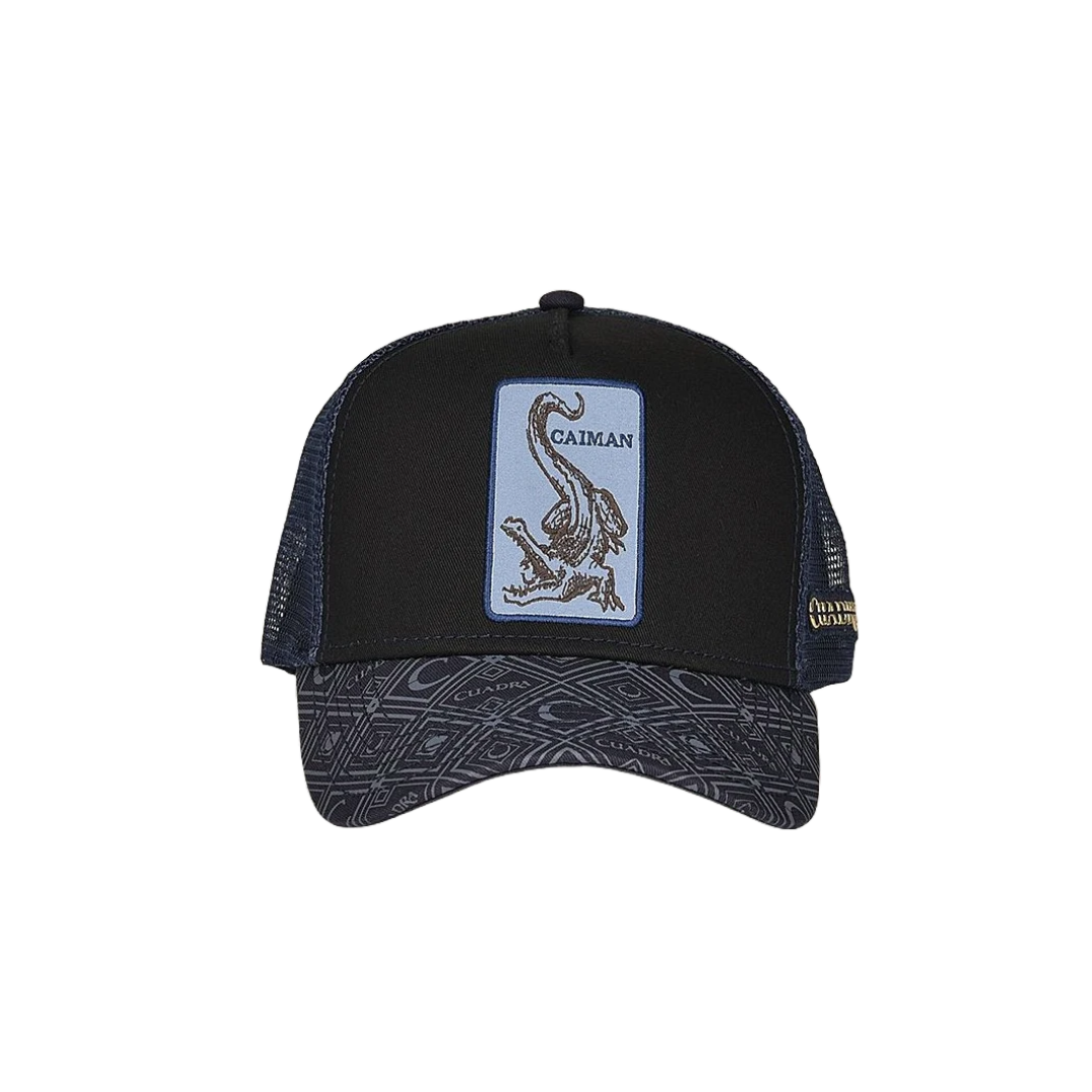 Cuadra Men's Caiman Graphic Trucker Black Cap - Western Style Quality