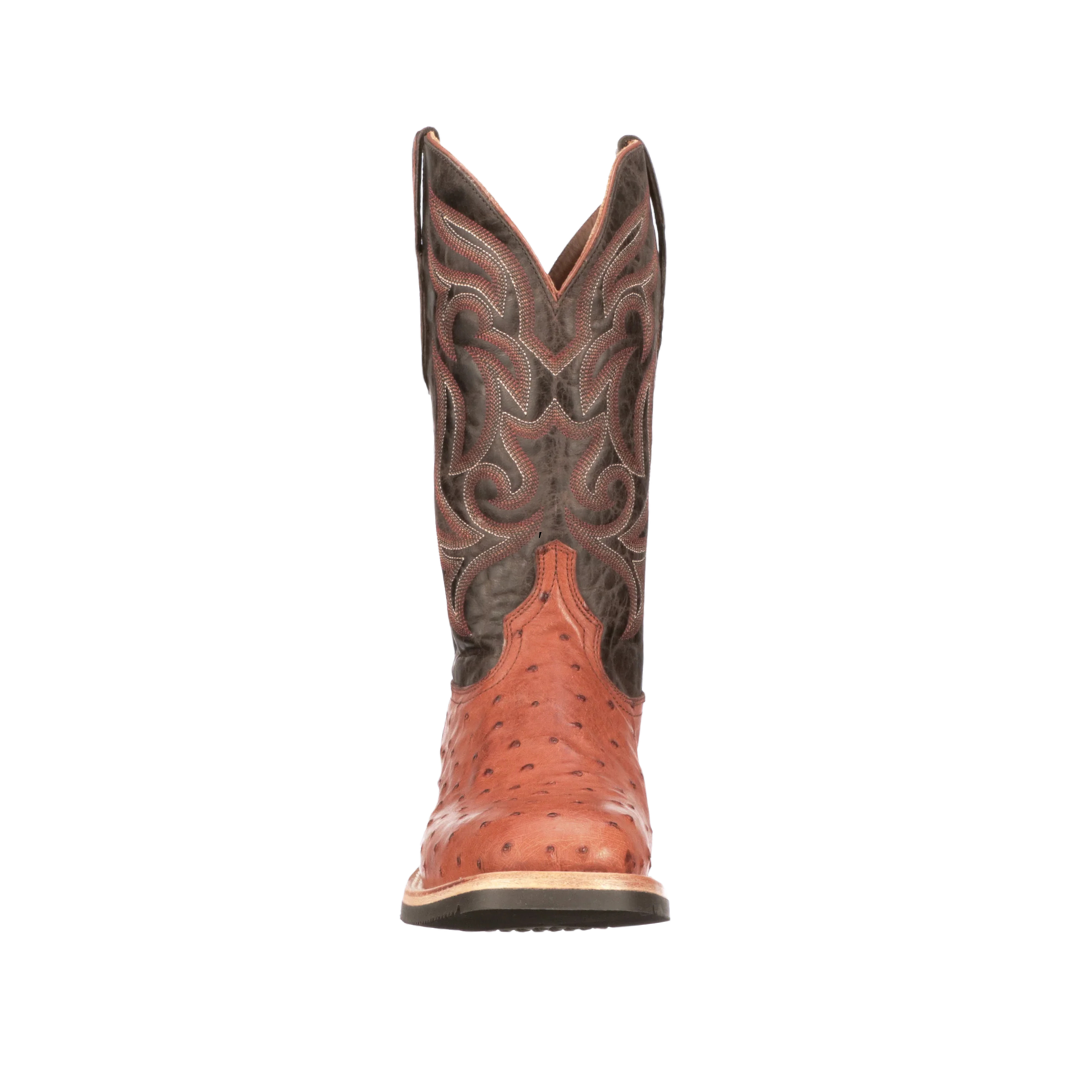 Lucchese Men's Rowdy Cognac Brown Ostrich Barn Boots | The Boot Jack
