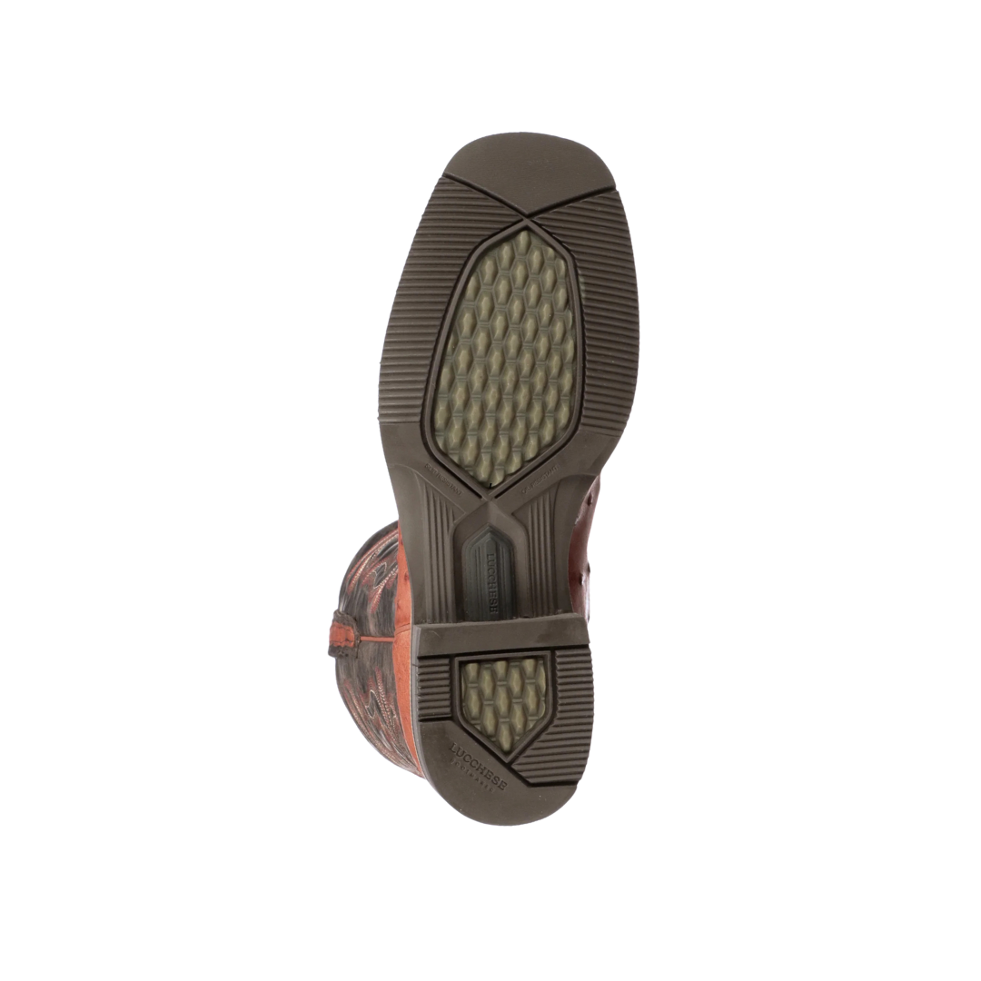 Lucchese Men's Rowdy Cognac Brown Ostrich Barn Boots | The Boot Jack