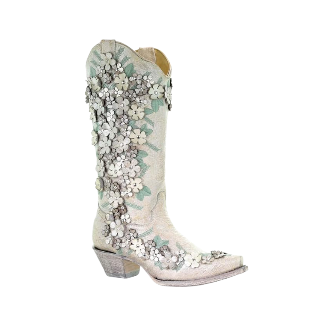 Corral Women's White Leather Western Boots | Western Style & Quality
