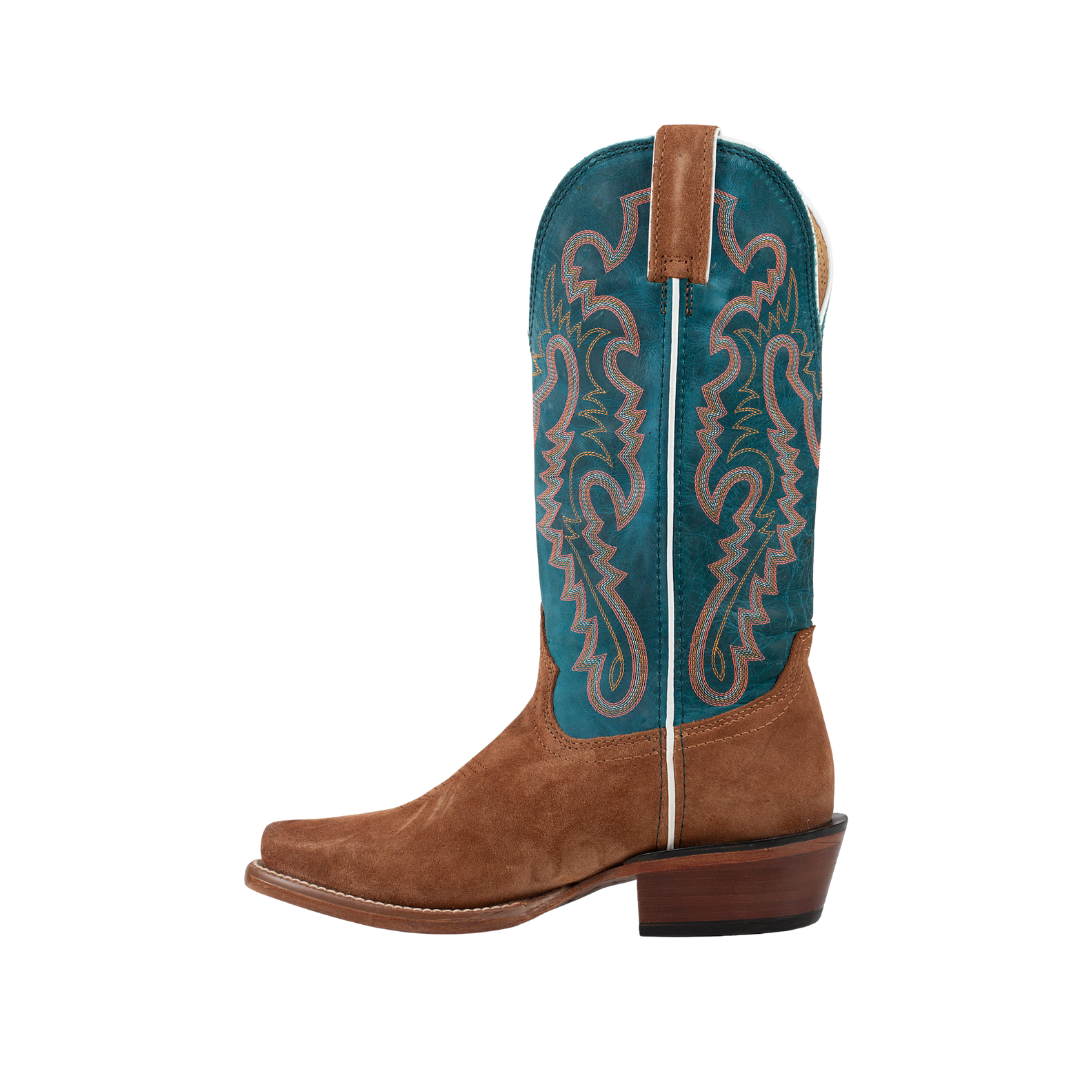 Justin Women's Annie Up Tan Blue Western Boots | The Boot Jack