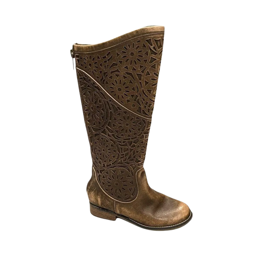Circle G Unisex Laser Cut Brown Boots- Western Style