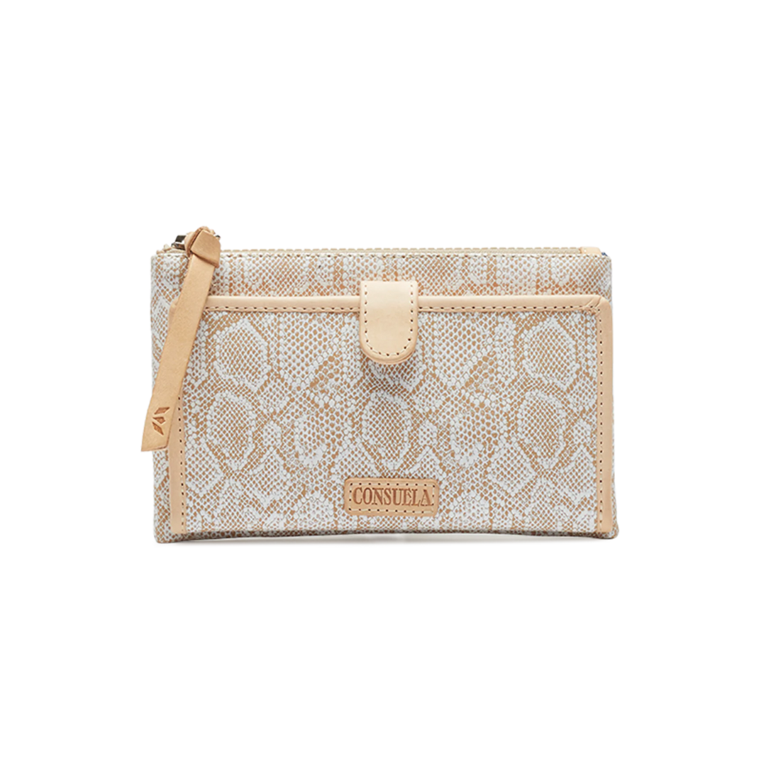 Consuela Women's Clay Slim Wallet | Snake Print Bifold Organizer