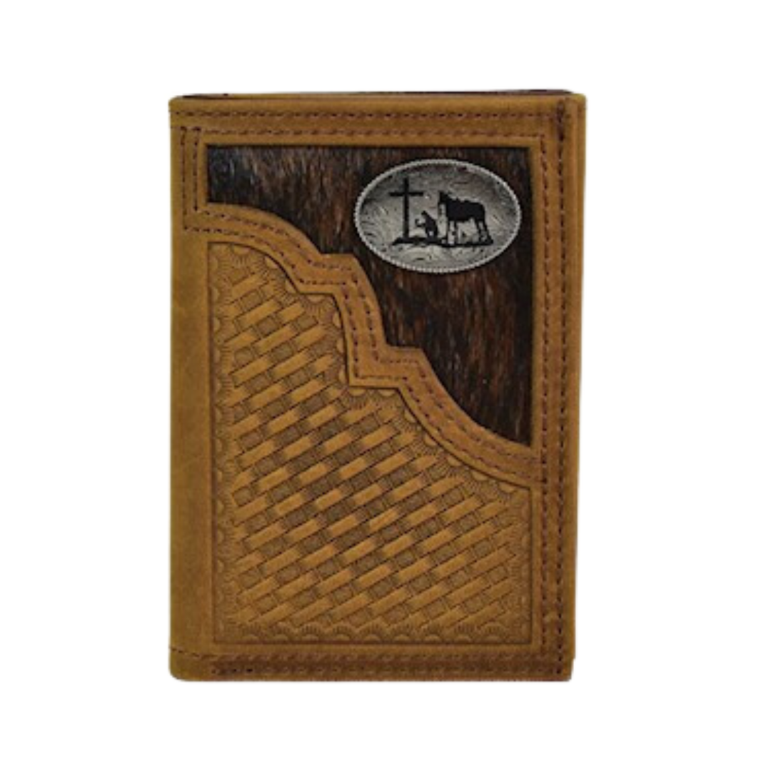 M&F Men's Justin Trifold Wallet - Quality Genuine Leather Western Style