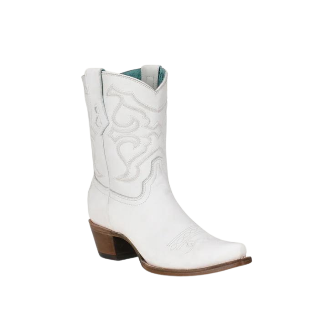 Stylish Corral® Western Embroidered White Ankle Boot