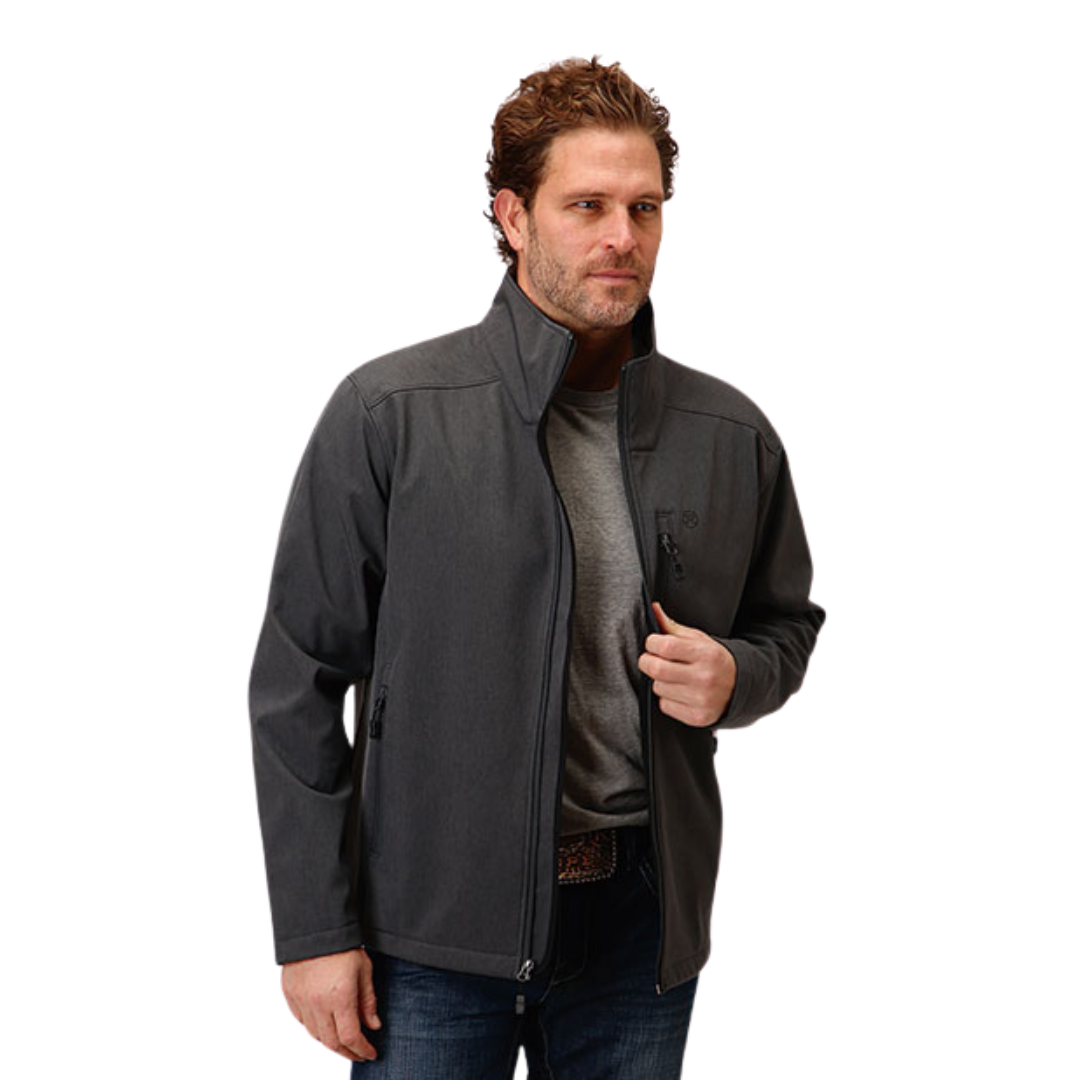 Karman Roper Men's Heather Soft Shell Grey Jacket - Western Style at ...