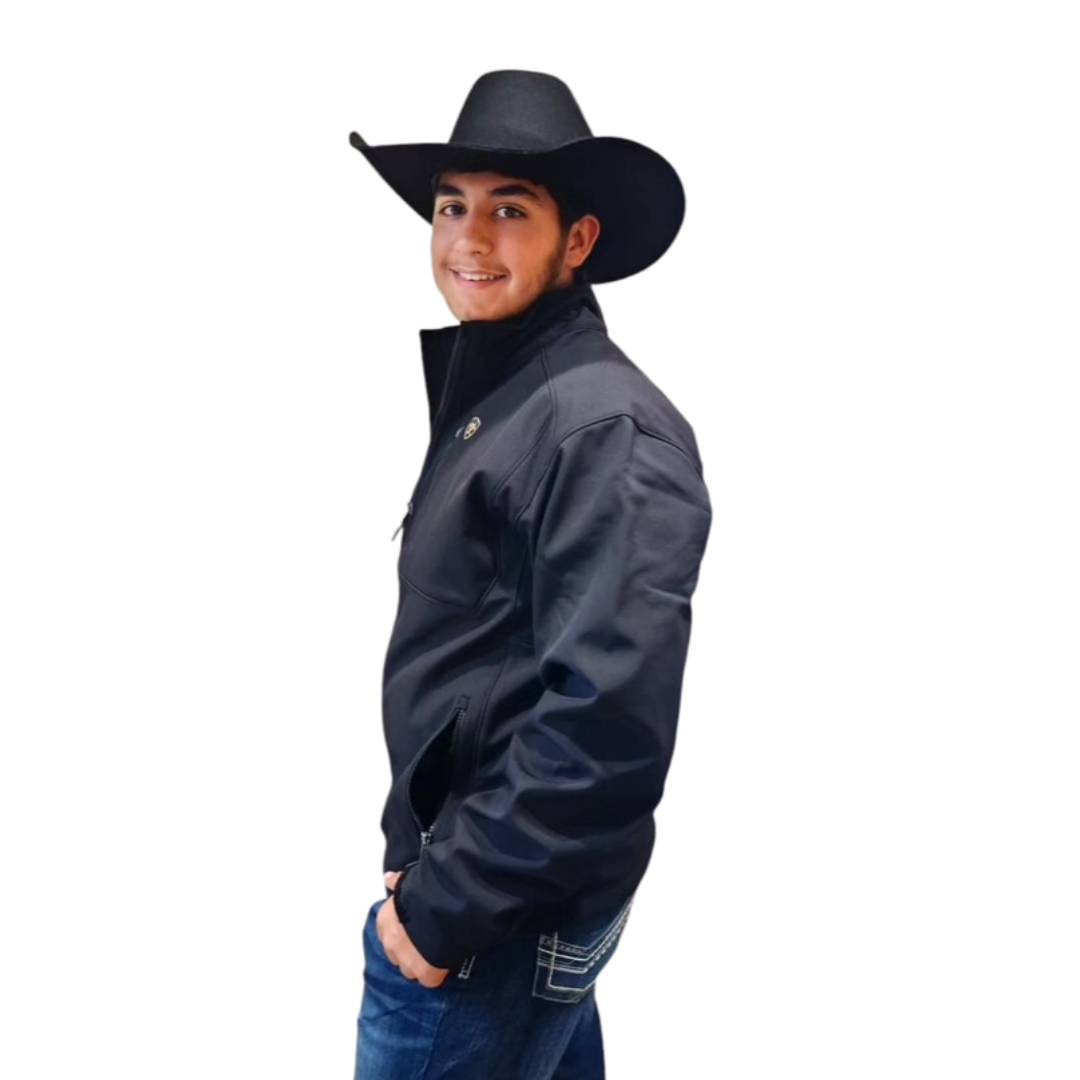 Ariat Men's Logo Softshell Black & Gold Jacket: Western Style & Quality
