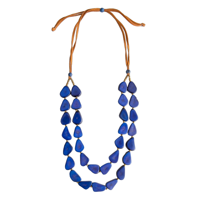 Tagua Women's Royal Blue Marlene Necklace - Handmade, Western Style