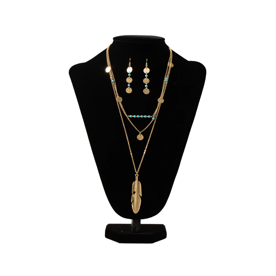 Shop Silver Strike Women's Elegant Gold Yellow Necklace Earrings Set