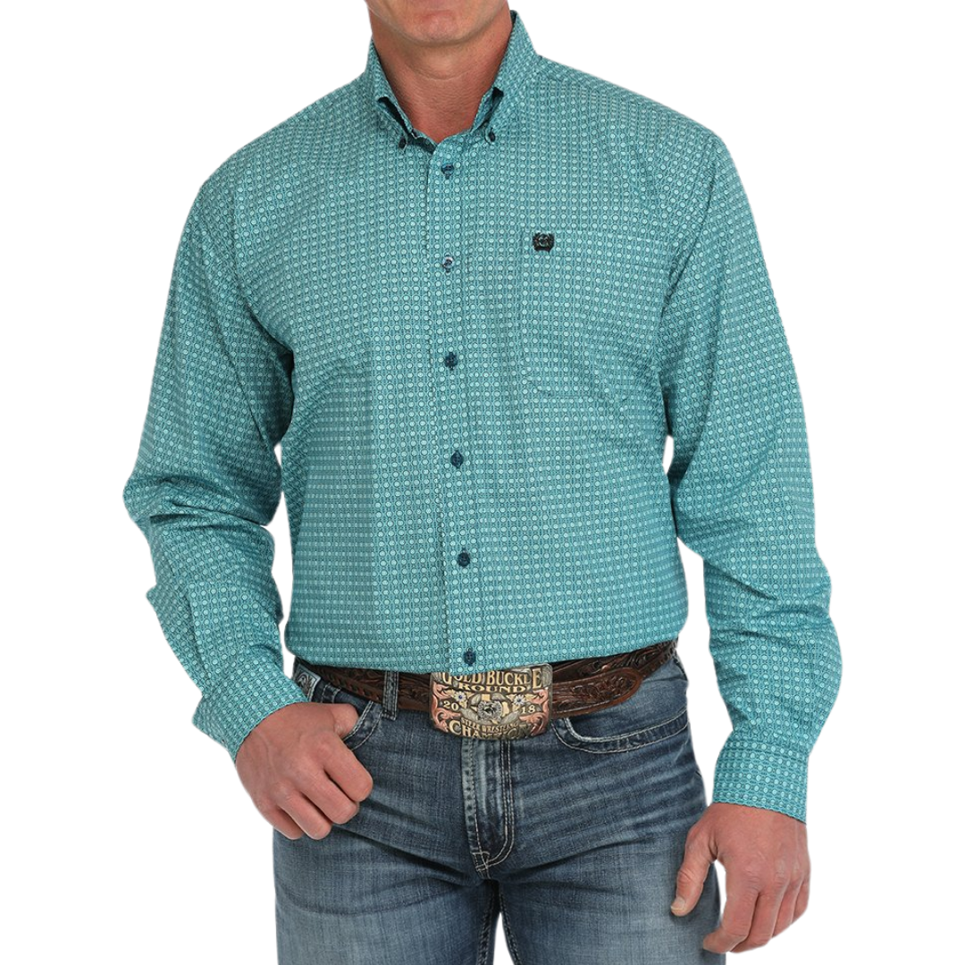 Cinch Men's Medallion Print Turquoise Shirt