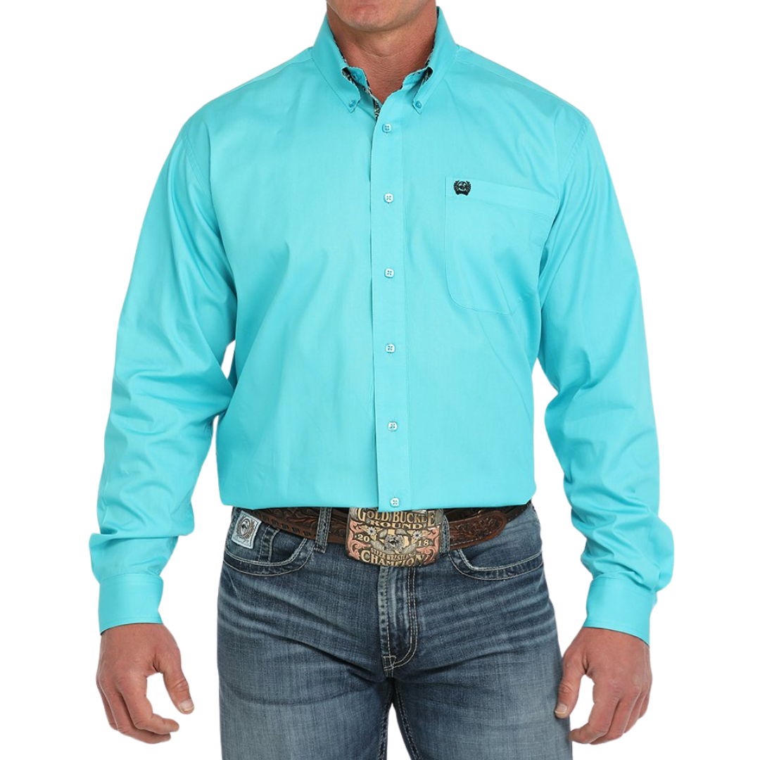 Cinch Men's Solid Western Turquoise Shirt