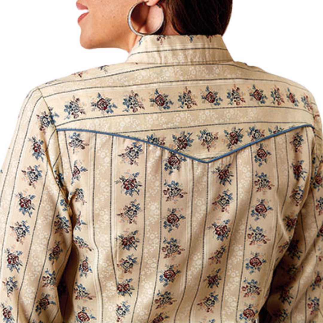 Roper Women's Yellow Floral Stripe Shirt - Western Style & Quality