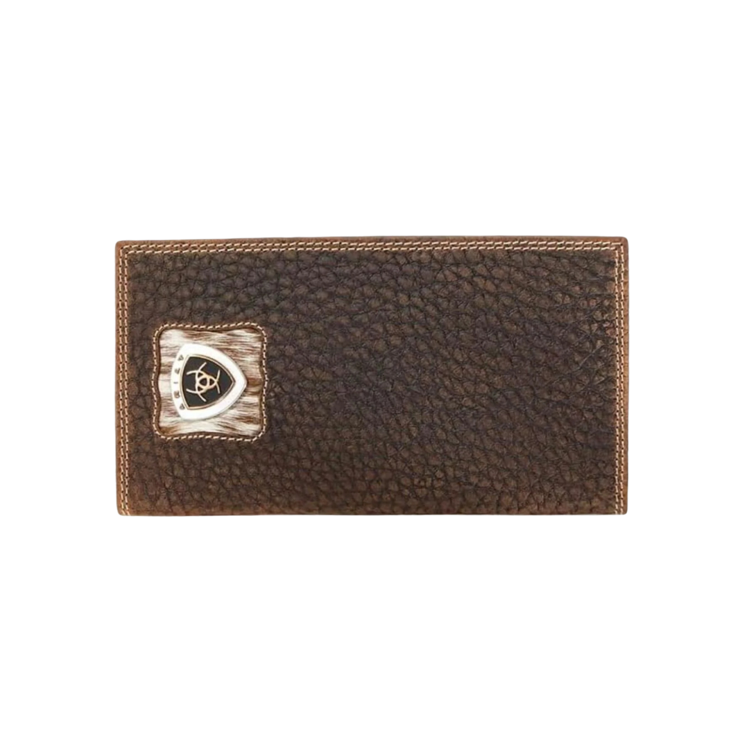 The Boot Jack: Ariat Men's Calf Hair Rodeo Brown Wallet - Western Style Leather Bifold