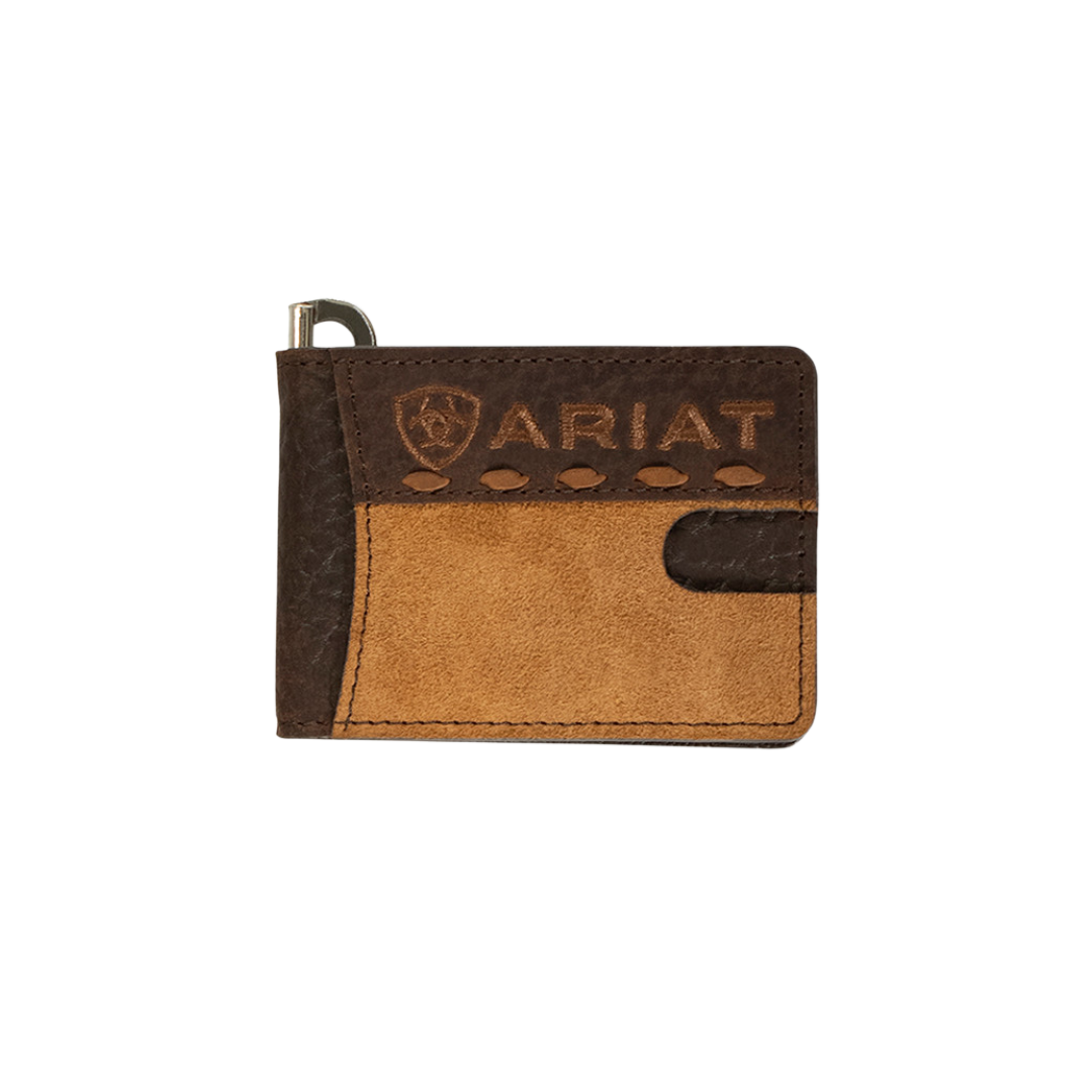 Ariat Men's Roughout Bifold Tan Wallet