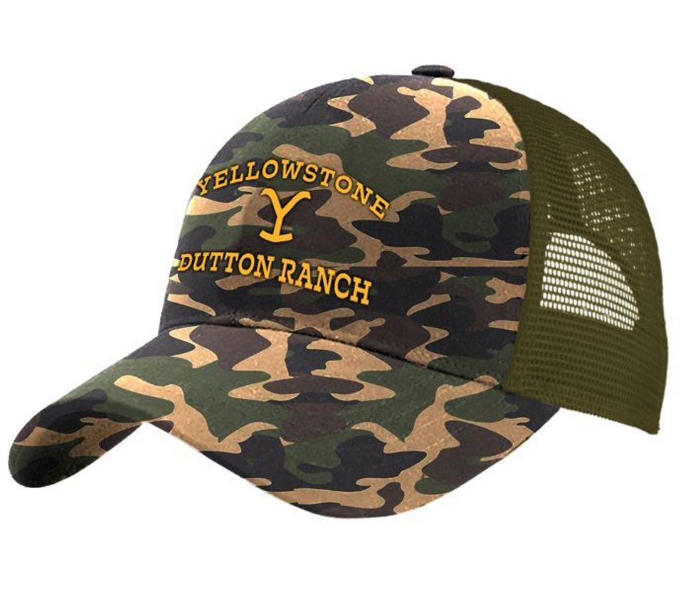"Yellowstone Dutton Ranch Camo Caps- Quality Trucker Style"