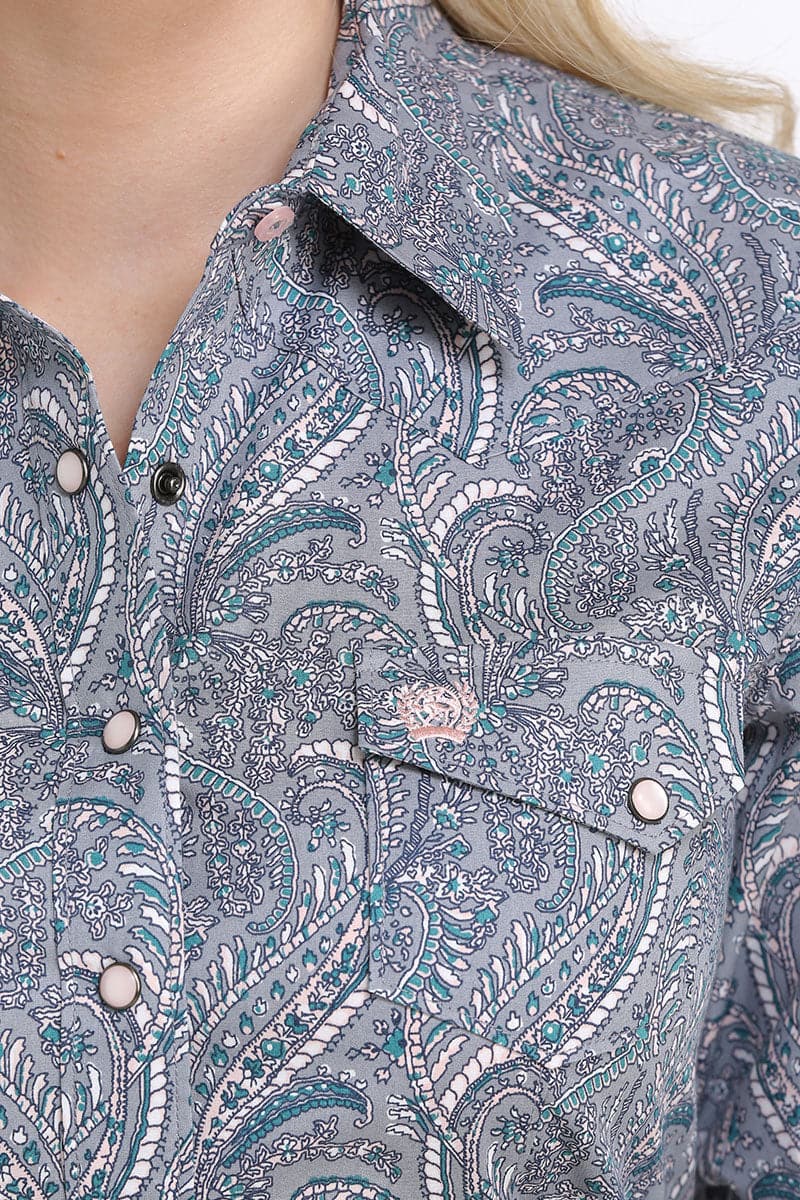 Cinch Flower Arena Shirt - Stylish Western Long-Sleeved Paisley