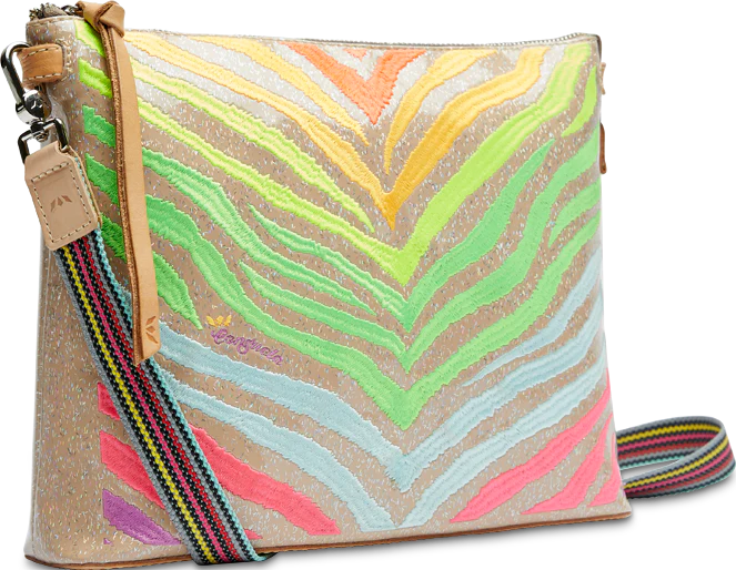 Consuela Women's Veronica Downtown Crossbody: Glitter Embroidered, Adjustable Strap, Zip Closure