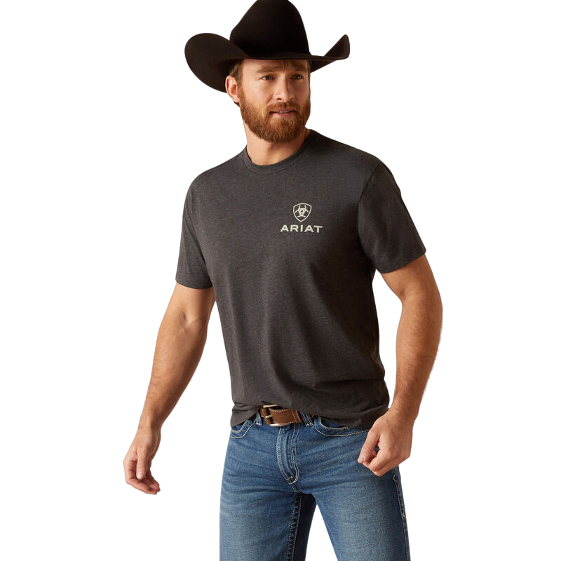 Ariat Men's Eagle Round Grey Tee Shirt by The Boot Jack
