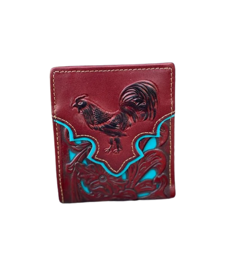 Top Notch Brown Rooster Bi-Fold Wallet - Style, Western, Quality - The ...