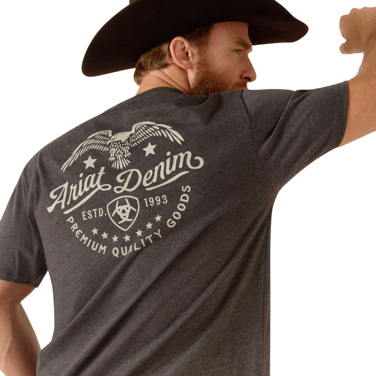 Ariat Men's Eagle Round Grey Tee Shirt by The Boot Jack