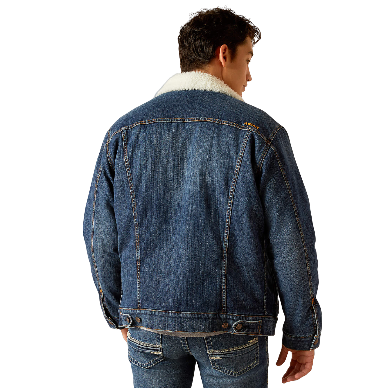 Shop Ariat Men's Sherpa Lined Trucker Blue Jacket