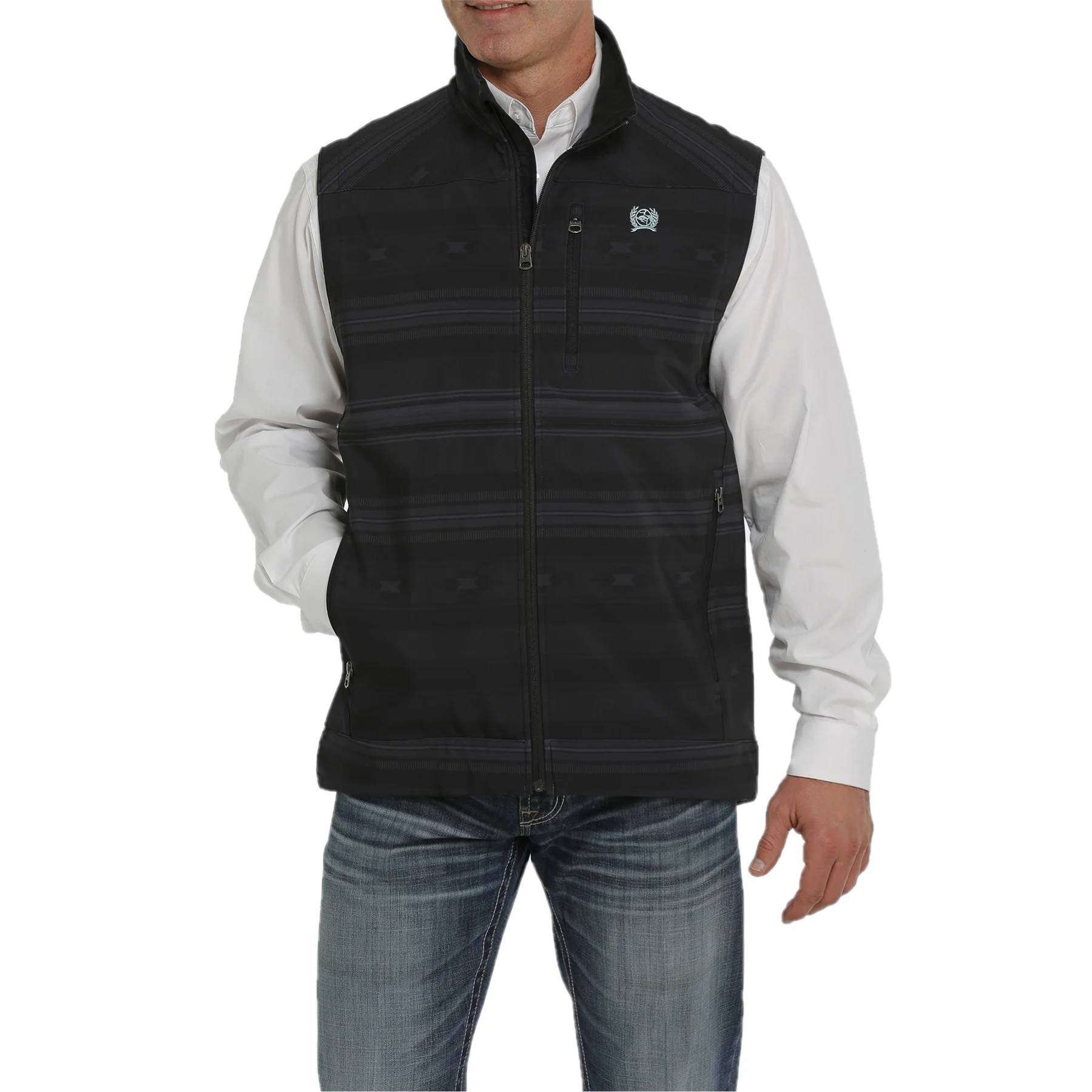Wrangler Cinch Black Aztec Vest - Quality Western Style from The Boot Jack