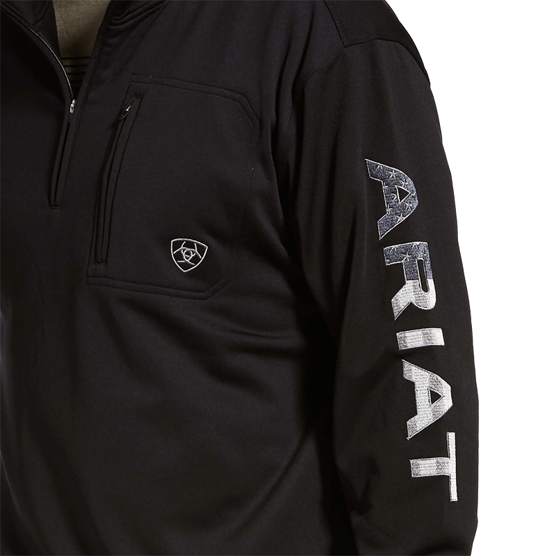 Shop Ariat Men s Team Logo 1 4 Zip Black Sweatshirt Today shop-ariat-men-s-team-logo-1-4-zip-black-sweatshirt-today